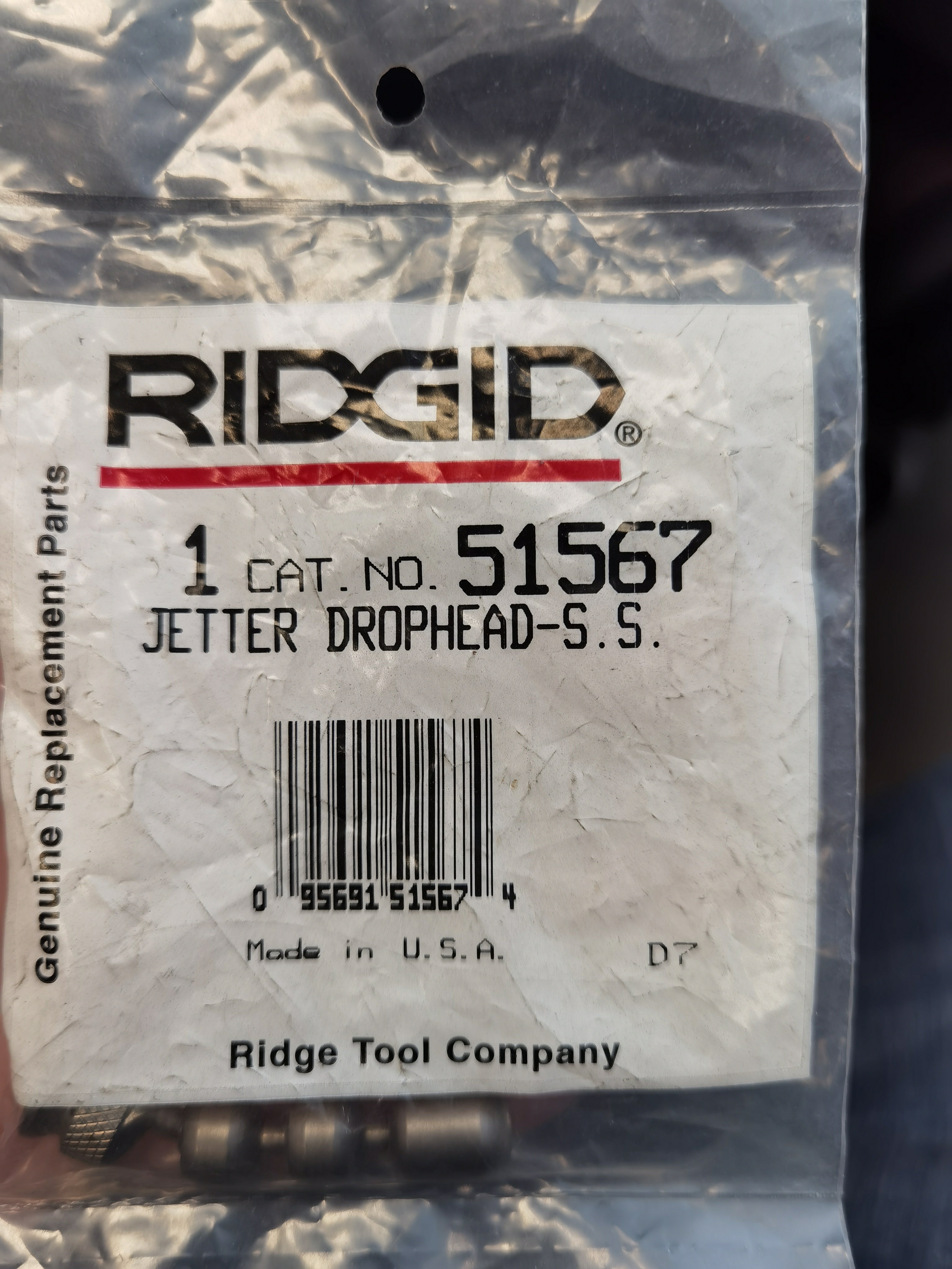 Ridgid 51567 Nozzle 1/4 Drop Head F/Gas